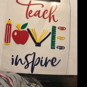 Teach Love Inspire Multi Color School Teacher SVG Files for Cutting ...