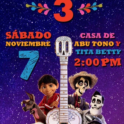 Coco Invitation, Coco Birthday Party, Disney Coco Mobile Cell Phone ...