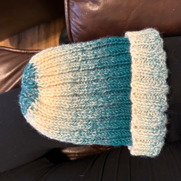 Digital PDF Knit Pattern: Easy Knit Chunky Ribbed Hat Pattern for Adult ...