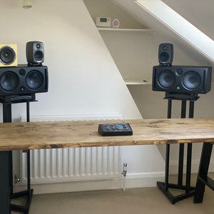 Bespoke Rustic Music Production Desk With Trapezium Legs - Etsy UK
