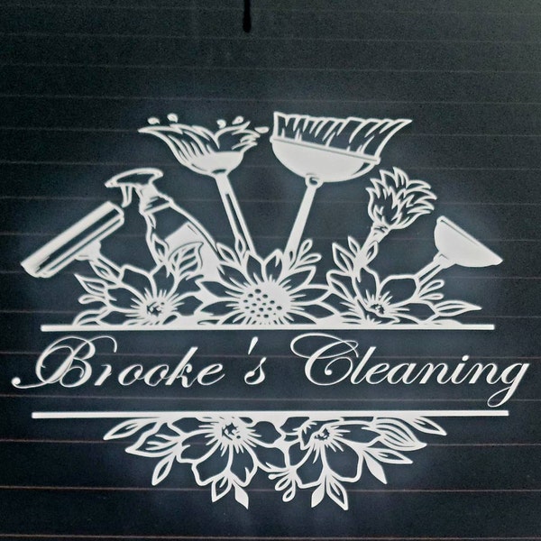 Split Monogram Cleaning Tool Svg, Floral Cleaning Tool Svg, Cleaning ...