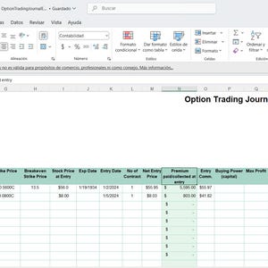 Options Strategy Comparison Table & Chart EXCEL / NUMBERS SPREADSHEET ...