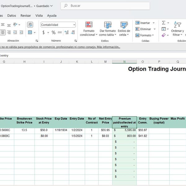Options Strategy Comparison Table & Chart (EXCEL / NUMBERS SPREADSHEET ...