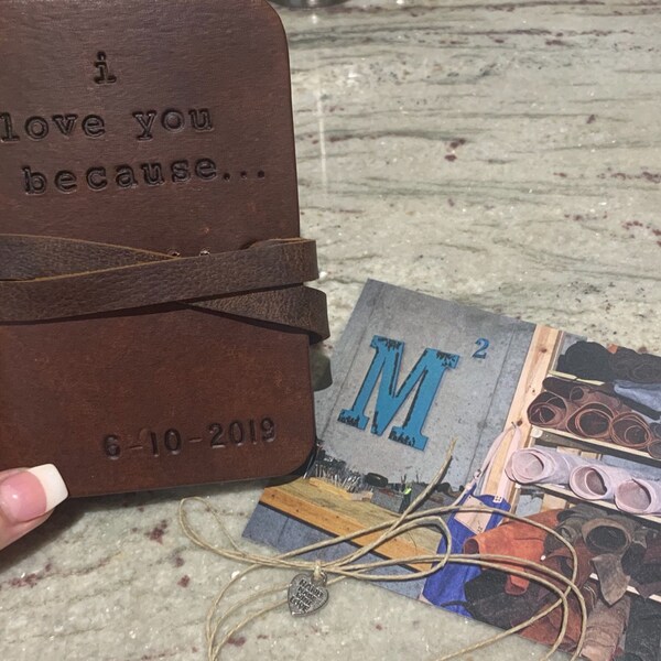 Monogrammed Leather Index Card Holder, 3" X 5" Index Card Case ...