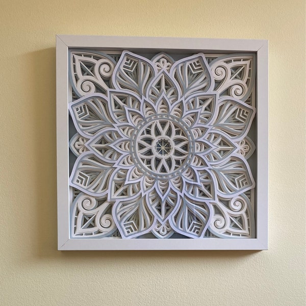 3D Layered Mandala, Mandala Wall Art, Paper Mandala, Framed Mandala ...