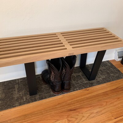 Short Nelson Bench in Ultra-matte Black. Entryway Bench - Etsy