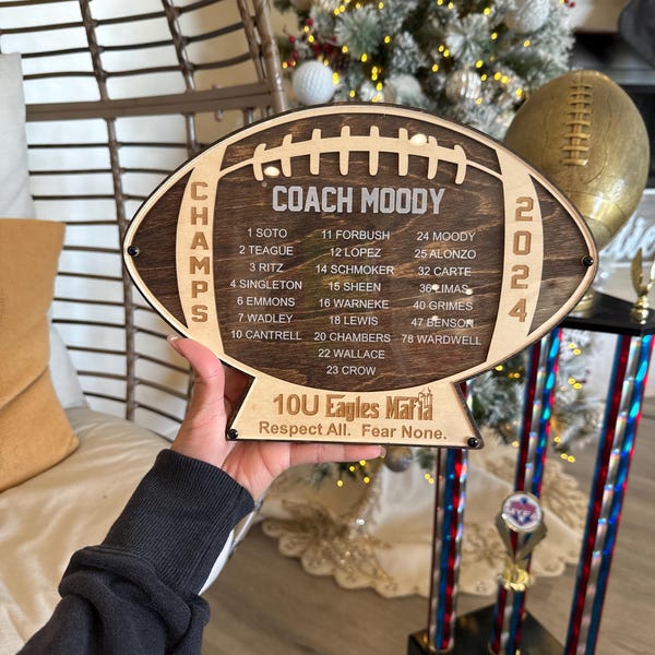 Personalized Football Plaque, End of Season Gift - Etsy