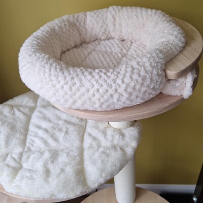 SILVER GREY Chenille Corduroy 6/7pc Cat Tree Bed Replacement Set to Fit ...