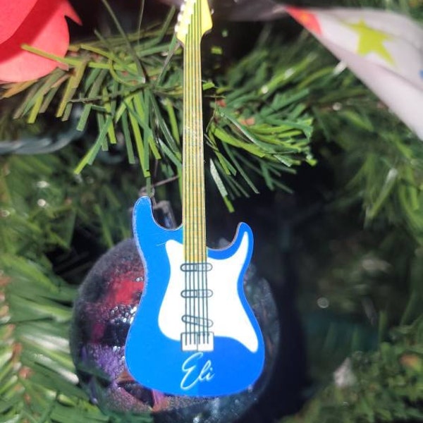Personalised Guitar Christmas Tree Decoration - Etsy