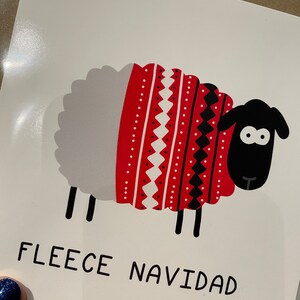 Fleece Navidad Christmas Card: Sheep in Sweater, Funny Holiday Greeting ...