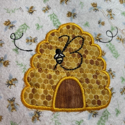 Beehive Applique Machine Embroidery Digital Design Bumble Bees Honey - Etsy