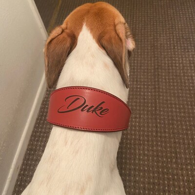 Tan Personalised Leather Dog Collar Whippet, Greyhound Collar ...