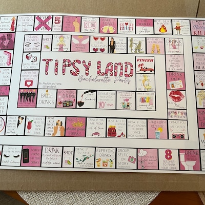 Tipsy Land Party Adult Drinking Board Game Game Night - Etsy
