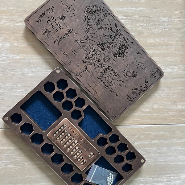 Dnd Box and Tray. Personalized Dice Box With Magnetic Spell Slot ...