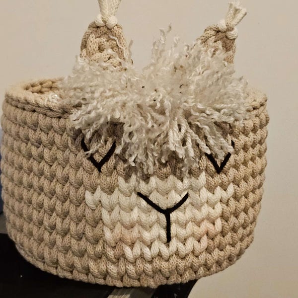Llama Natural Colors Organizer Basket for Kids Belongings, Stylish ...