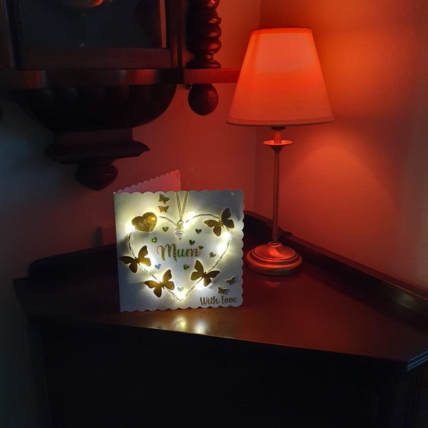 Light up Cards Led Cards Light up Birthday Cards Hearts and Flowers ...