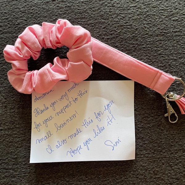 Pink Wristlet Floral Rose Key Fob Wristlets Tassels Lanyard Silver ...