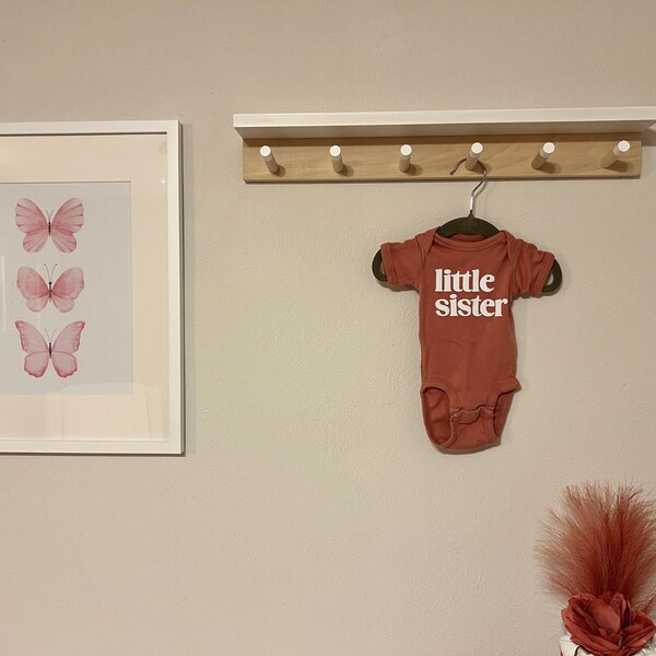 Modern Wood Peg Rail: Natural & White Scandinavian Coat Hooks - Etsy