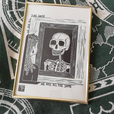 Plant and Animal Cell Original Linocut // Biology Linoprint - Etsy