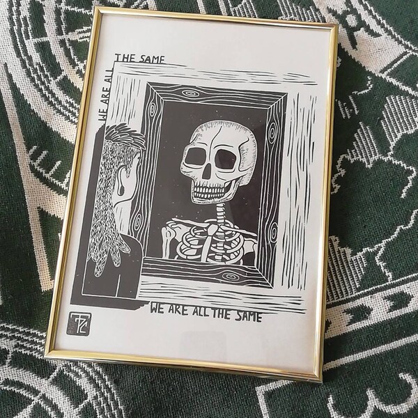 Anatomical Hand Original Linocut // Anatomy Linoprint - Etsy