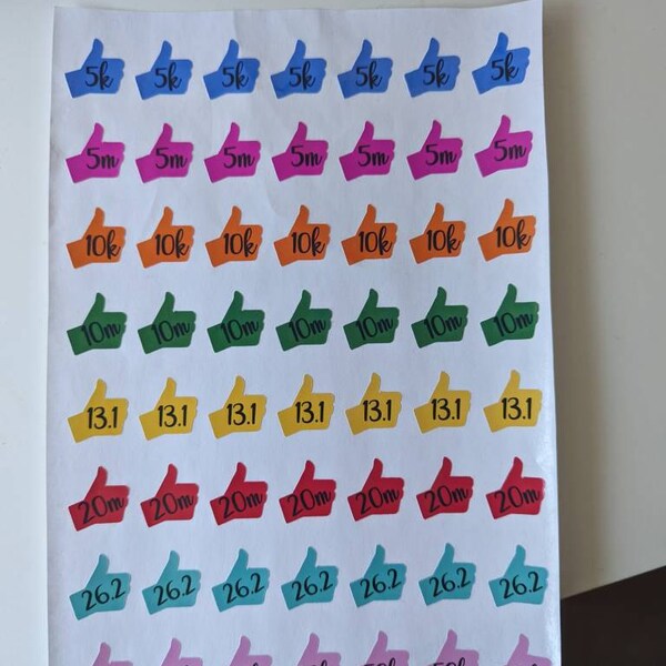 Running Stickers Running Planner Stickers Runner Gift Achievement 5k 5m ...