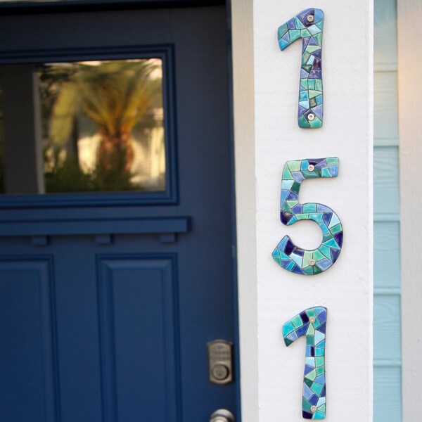 Custom Ceramic Numbers Tile Wall Hanging, Mosaic Tiles Wall Decor ...
