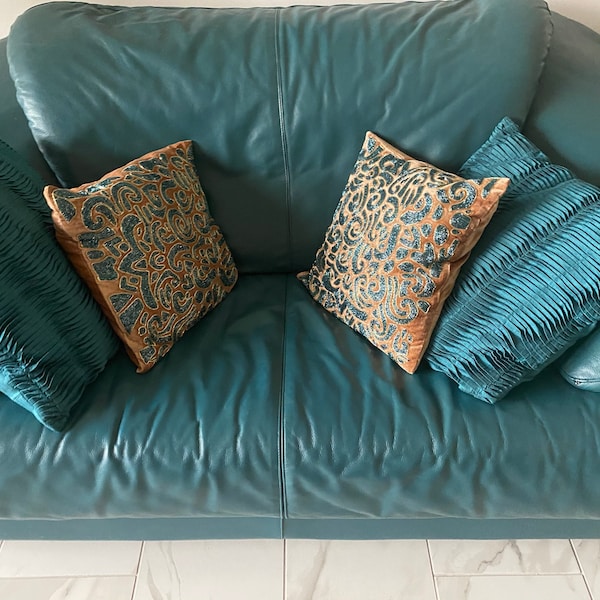 Decorative Gold Sofa Throw Large 24"x24" / 26"x26", Cotton Velvet Sofa ...