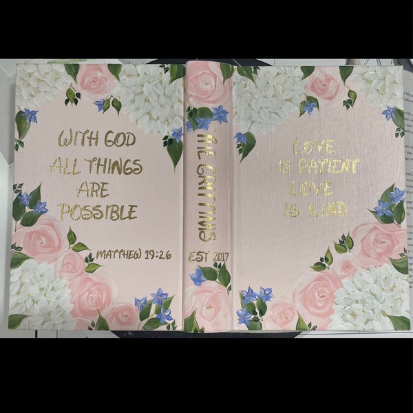 Custom Hand Painted Bible, Wedding Bible, Custom Bible, Design Your Own ...