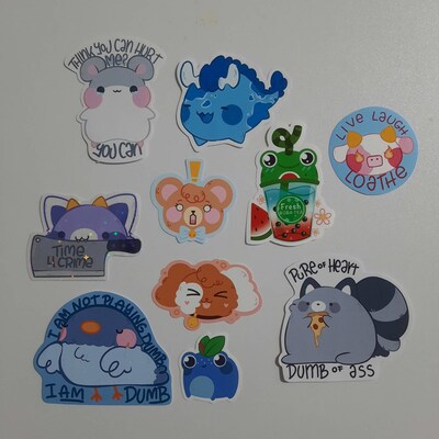 Pizza Raccoon Sticker Set, Cute Raccoon Sticker, Meme Sticker, Kawaii ...