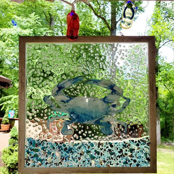 Seahorse Glass Window, Art, Ocean, Beach, Chunky Glass, Outer Banks ...