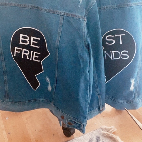 12" Best Friends Back Patches * Iron on Large Custom Embroidery for ...