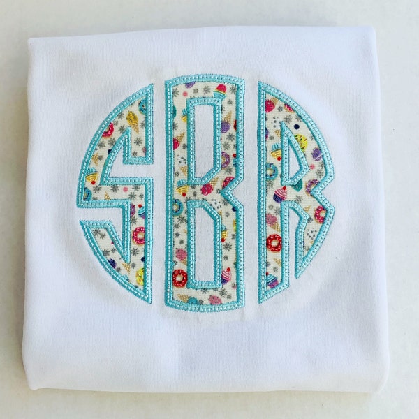 Natural Circle Applique Monogram Alphabet Letter Set A-Z Machine ...