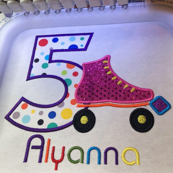 197 Roller Skate Machine Embroidery Applique Design - Etsy