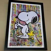 Snoopy Street Art Graffiti with Woodstock Limitierter Druck, Leinwand ...