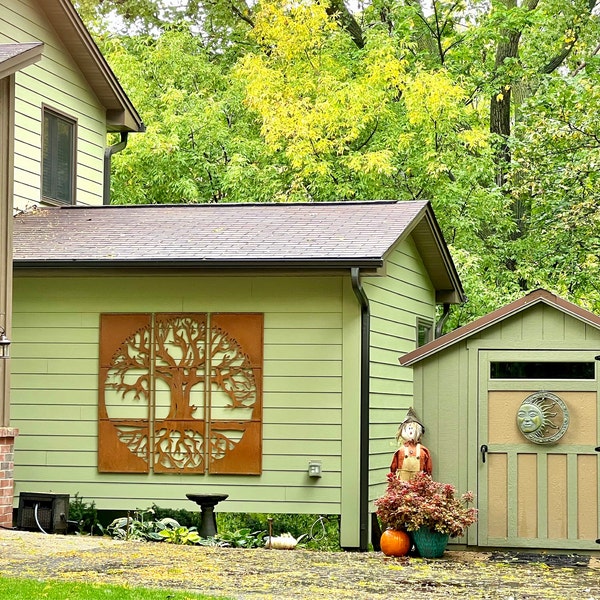 Tree of Life Metal Privacy Screen Set of 3, Large Home & Garden Décor ...