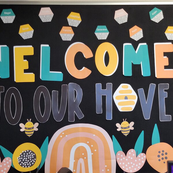 Honey Bee Back to School Bulletin Board or Classroom Door Decor, Easy ...