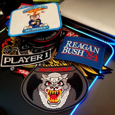 REAGAN BUSH 84 Iron-on Embroidered Patch Republican Novelty Emblem ...