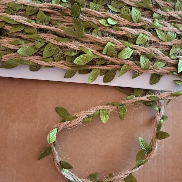 Green Leaf Twine Vine String Rustic Jute Twine Vintage Jungle ...