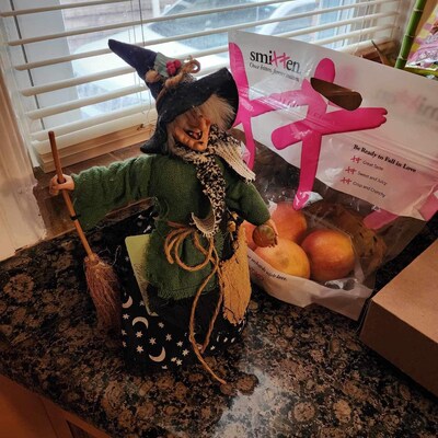 German Vintage Witch Doll With a Parachute for Hanging Witch Figurine ...