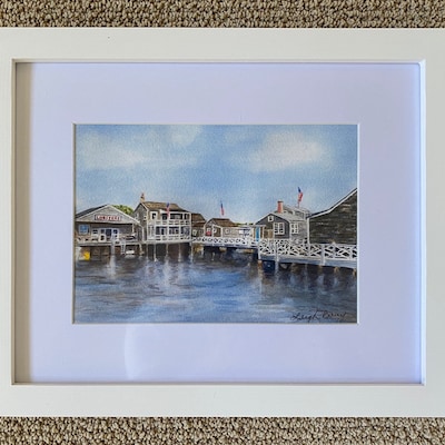 Nantucket Harbor Watercolor Painting Fine Art Prints or Original ...