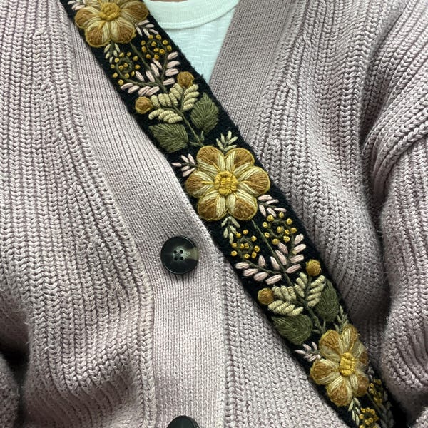 Light Blue Belt With Blue Flowers, Peruvian Handmade Monochromatic ...