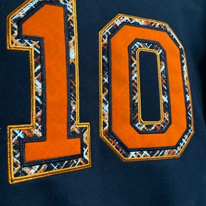 Two Layers Double Applique Athletic Sport High School Team Players FONT ...