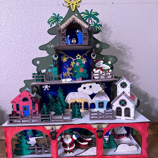 Christmas Scene - Xmas Tree - Laser Cut Files. Laser Cut Project Plan ...
