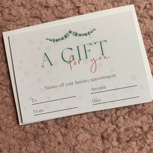 Personalised A6 Gift Vouchers A6 Gift Certificates Gift Vouchers Gift ...