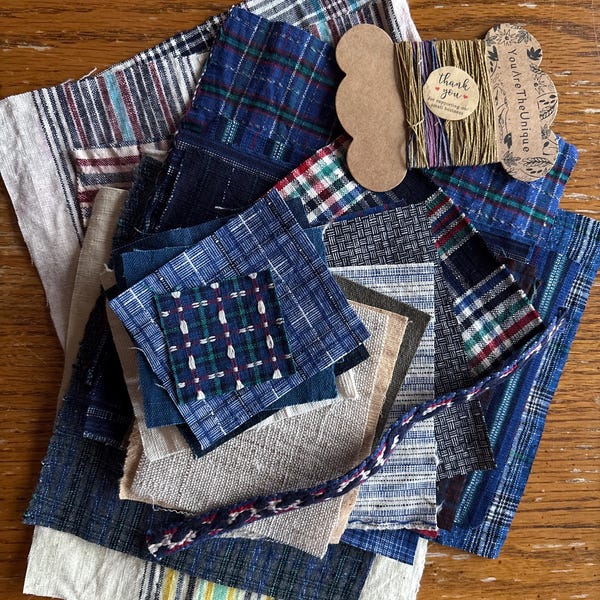 Indigo Blue Batik Fabric Scraps - Hand Draw Hmong Motifs - 21cmx23cm in ...