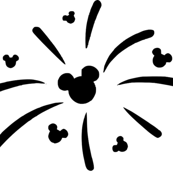 Mickey Head Fireworks SVG, Fireworks SVG and PNG Download for Cricut ...