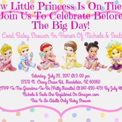 Princess Disney Baby Shower Invitation Download Disney Princess ...