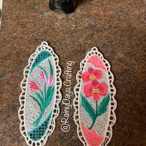 FSL Floral Bookmark Machine Embroidery Design Ornament Free Standing ...