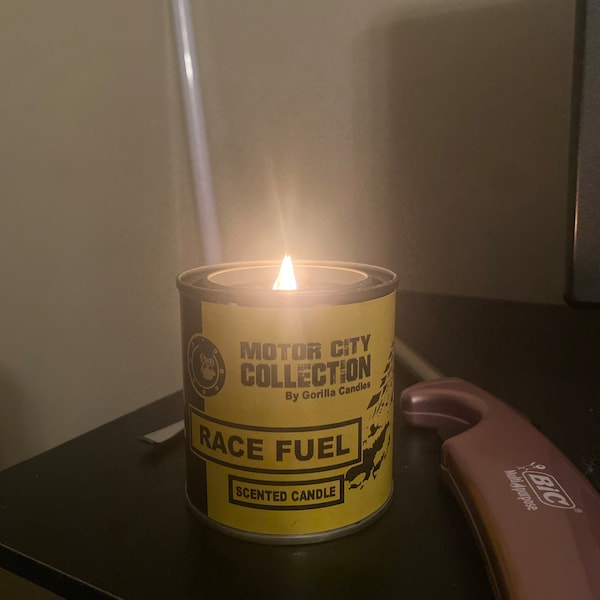 Race Fuel Scented Candle: 8 Oz Soy Wax Paint Can - Car Guy Gift - Etsy
