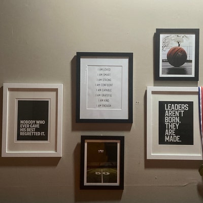 Soccer Basketball Printable Posters With Inspirational Quote Sports Set ...